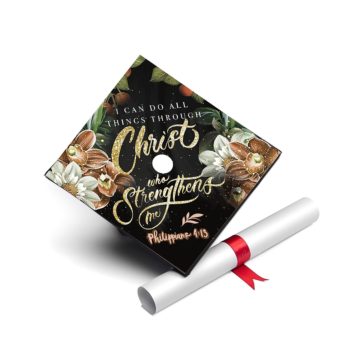 Once Upon A Time Graduation Cap Topper 2024 Graduation Gift Graduation Cap Decorations Handmade, I can do All Things Through Christ Strengthen me. Philippians