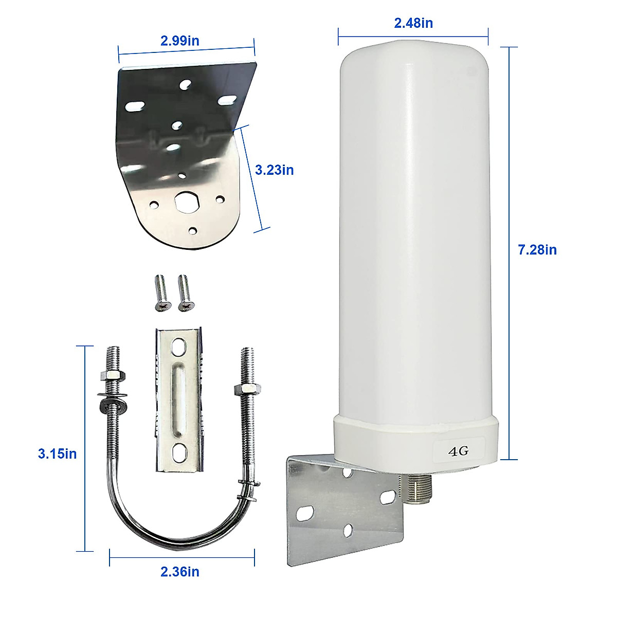 Chaowei High Gain 9dBi Omnidirectional LTE Cellular Antenna-Wide Band Outdoor Pole/Wall Mount 5G 4G WiFi Antennae for Cellphone 2G/3G 4G/5G LTE Router Modem Gateway,Verizon,AT&T,T-Mobile