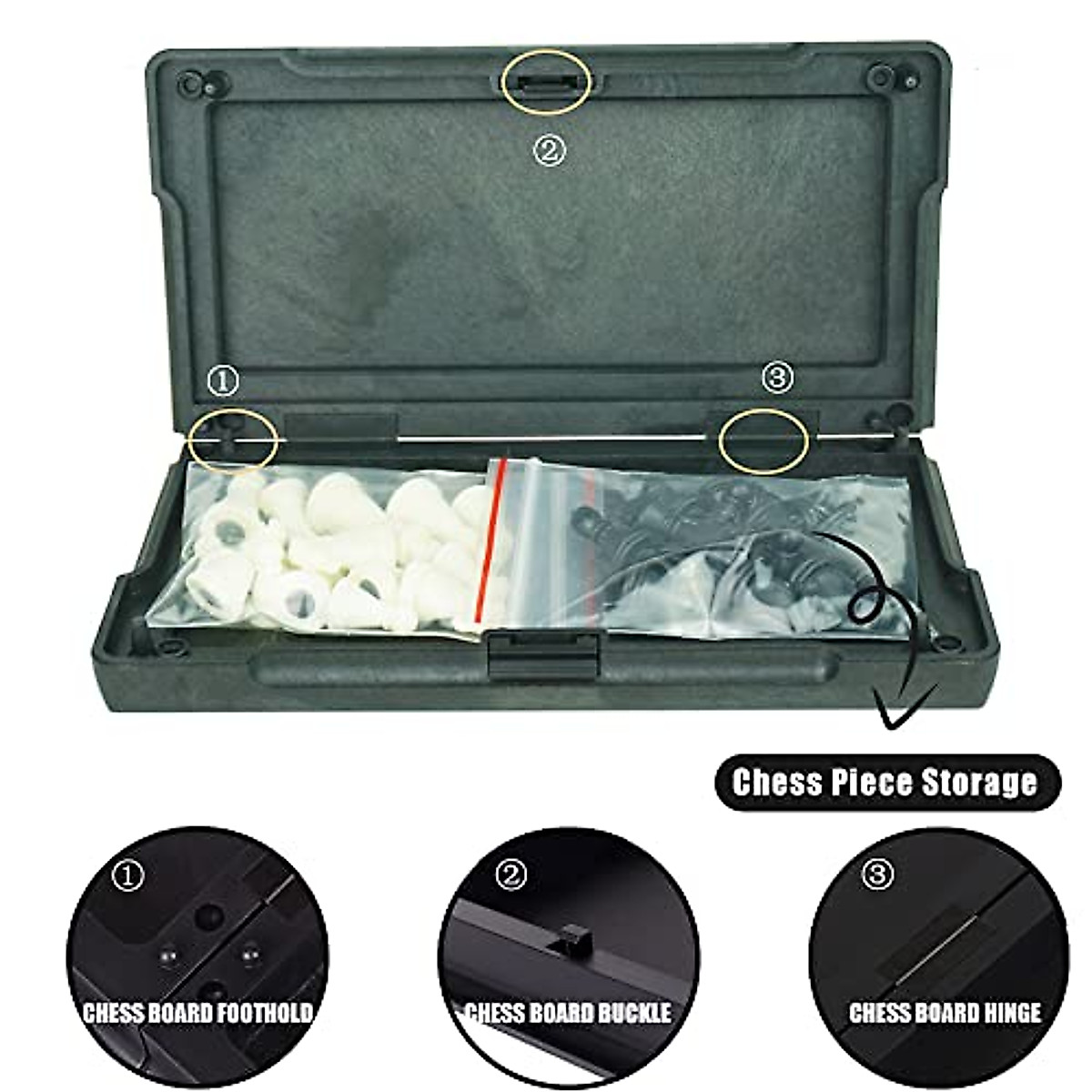 KOKOSUN Travel Magnetic Mini Chess Set-6.5'', Folding Chess Board Game, Educational Toys/Gift for Adults and Kids (Mini Set -Black Pieces)