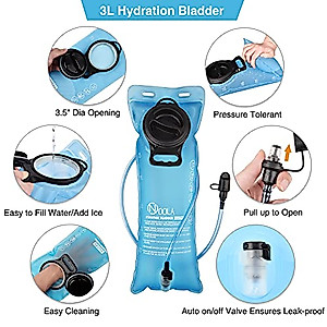 NOOLA Hydration Backpack with 3L TPU Water Bladder, Tactical Molle Water Backpack for Men Women, Hydration Pack for Hiking, Biking, Running and Climbing (Tan)