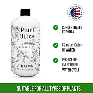 Elm Dirt Plant Juice Organic Fertilizer for All Plants - Indoor or Outdoor (1 Bottle)