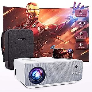 [Electric-Focus] Projector, Outdoor Projector 4K Supported, 600ANSI 20000 LUMENS, ONOAYO 1080P Movie Projector for Outdoor Use with WiFi Bluetooth, Compatible with iOS/Android/PC/PS4/TV Stick/HDMI/USB