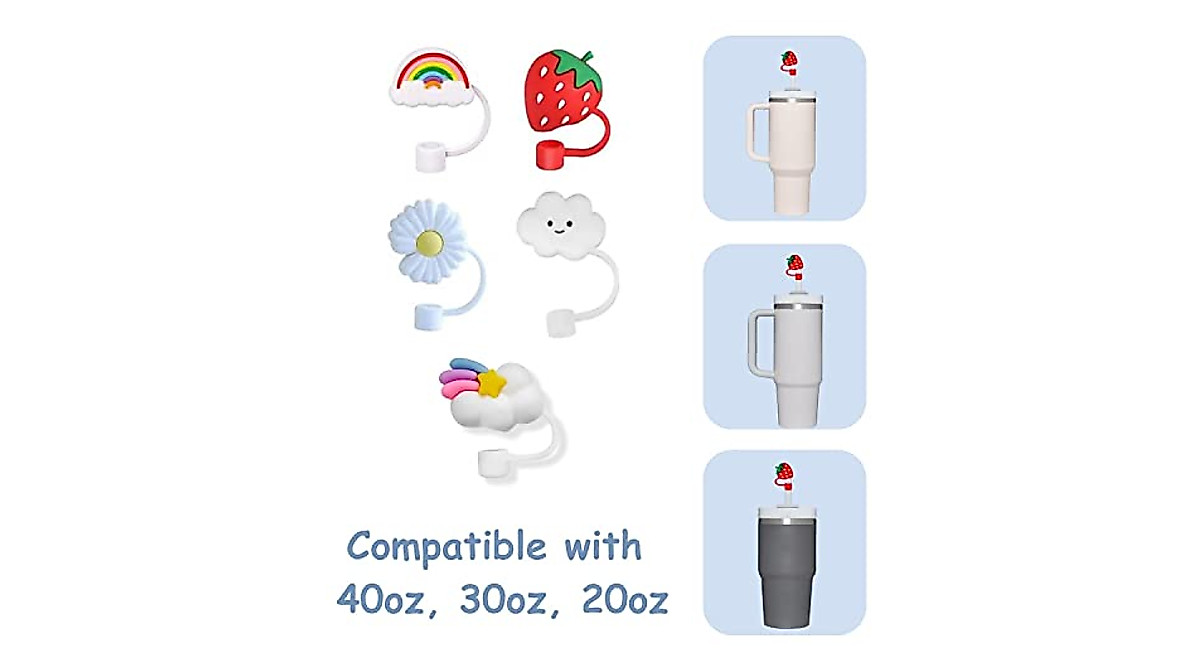 Colorful Stanley Straw Covers for 30 & 40 Oz Cups