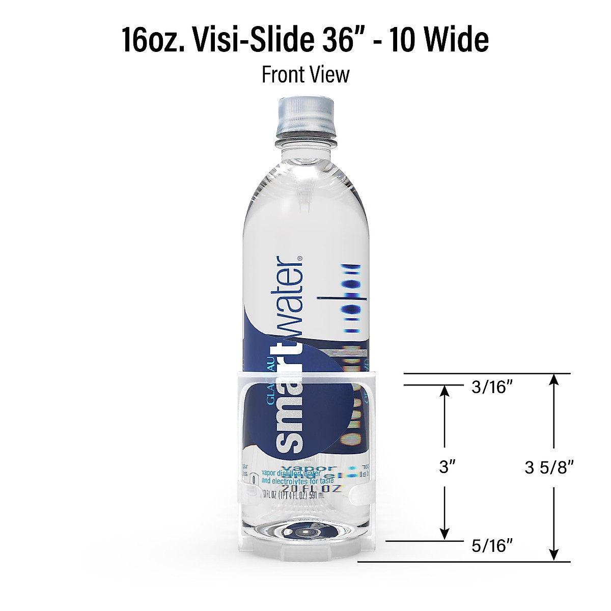 Visi-Slide 14/16oz Soda Beverage Dispenser - Gravity Fed Glide for Angled Shelves for Coolers, Commercial Refrigerators, Cold Vaults (Pack of 3) Drink Organizer for Cans, Bottles and More