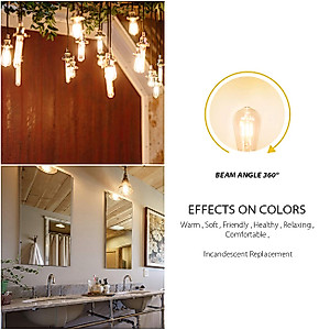 LVWIT ST21 LED Filament Bulb 7W Dimmable 3000K Soft White Vintage Edison Light Bulb E26 Medium Base (6-Pack)