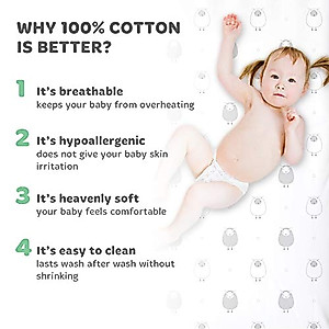 Baby Cradle Sheets Fitted 18x36x2 - Compatible with Arms Reach Co Sleeper Cambria, Clear Vue, Mini Ezee,Bassinet - Pure Jersey Cotton - Breathable | Unisex