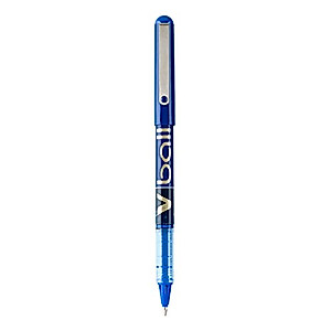 PILOT VBall Liquid Ink Rolling Ball Stick Pens, Fine Point, Blue Ink, 12-Pack (35113)