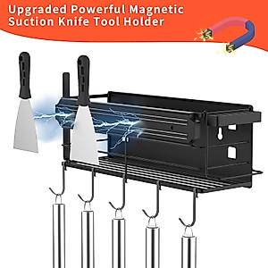 Griddle Caddy for Blackstone 28"/36" Griddle/Prep Cart Accessories Storage,Upgraded 5-In-1 BBQ Barbecue Grill Accessories Caddy Space Saving Organizer Box for Outdoor Grill with Magnetic Tool Holder