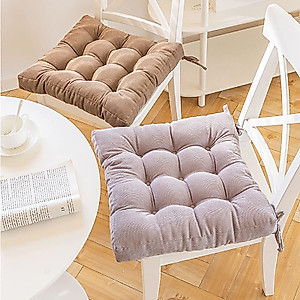 WJXBoos Chair Pads Dining Chair Cushion with Ties,Soft Thick Seat Pads Tatami Cushion Futons Pillow for Office,Home or Car Sitting (Blue1,24"*24"*4")