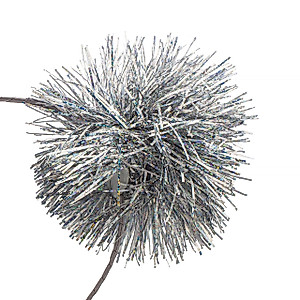 LUX ACCESSORIES Foil Strips Pom Poms Style Cat Ears Fashion Headband (SILVER)