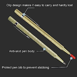 VebaCidi Scribe Tool, 2 Pieces Tungsten Carbide Tip Scriber, Engraved Pen for Tile/Glass/Wood/Ceramics/Metal/Gold/Welding