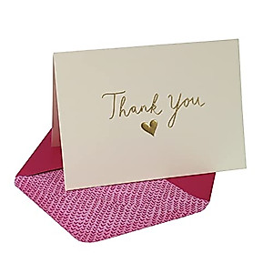 Portico Designs Blank Notecard Set Gold Foil Boxed Notecards Stationary Set, 10-Count, Heart