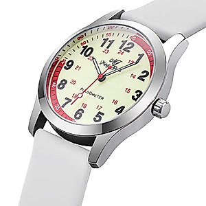 ManChDa Nurse Watch for Nurse Medical Watch Nursing Nurse Watch for Women Silicone Watch Nurse Watch Second Hand Easy to Read Watch Military Time Watch Waterproof Luminous Watch 24 Hours Watch