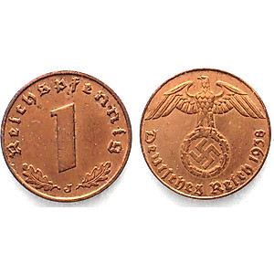 1936 Varies 7 DIFF RARE HIGH GRADE NAZI COINS!! ALL PFENNIG DENOMINATIONS (1-2 PF BRONZE, 5-10 PF BRASS) 4 w SWASTIKA!! MIXED DATES 1,2,5,10 Pfennigs Seller Average Extra Fine or better!