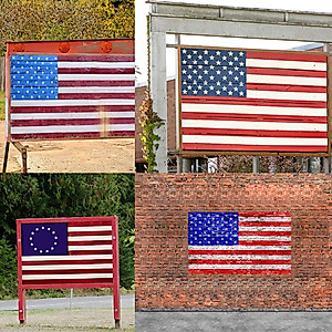 Koogel 7 PCS Plastic Stencil Template, 3 Sizes Star Stencil 50 Stars American Flag and 13 Stars 1776 Template for Independence Day, Painting on Wood Wall Craft Projects