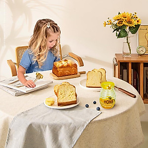 Bee Tiered Tray Decor Fake Honey Pot with Bees and Dippers For Home Birthday Holiday Party Dessert Display Decoration (2 fake Honey Pots +4 wooden Honey Dippers)