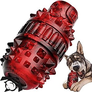 Pamlulu Dog Toys for Aggressive Chewer, Indestructible Tough Dog Chew Toys for Large Dogs, Squeaky Dog Toothbrush Teeth Cleaning Toy