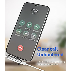 Lightning to 3.5mm Headphone Adapter(2pack) Compatible for iPhone Splitter Audio Apple Dongle Jack AUX Adaptador para Earphone 2 in 1 Earbud and Charge Charger 13 12 11 Pro Max Mini XS SE 7 X 8 Plus