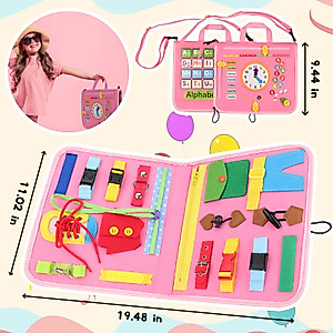 SUGELI Busy Board for Toddlers, 25 in 1 Montessori Toys Activity Board Sensory Toys for 1 2 3 4 5 6 Year Old Girls