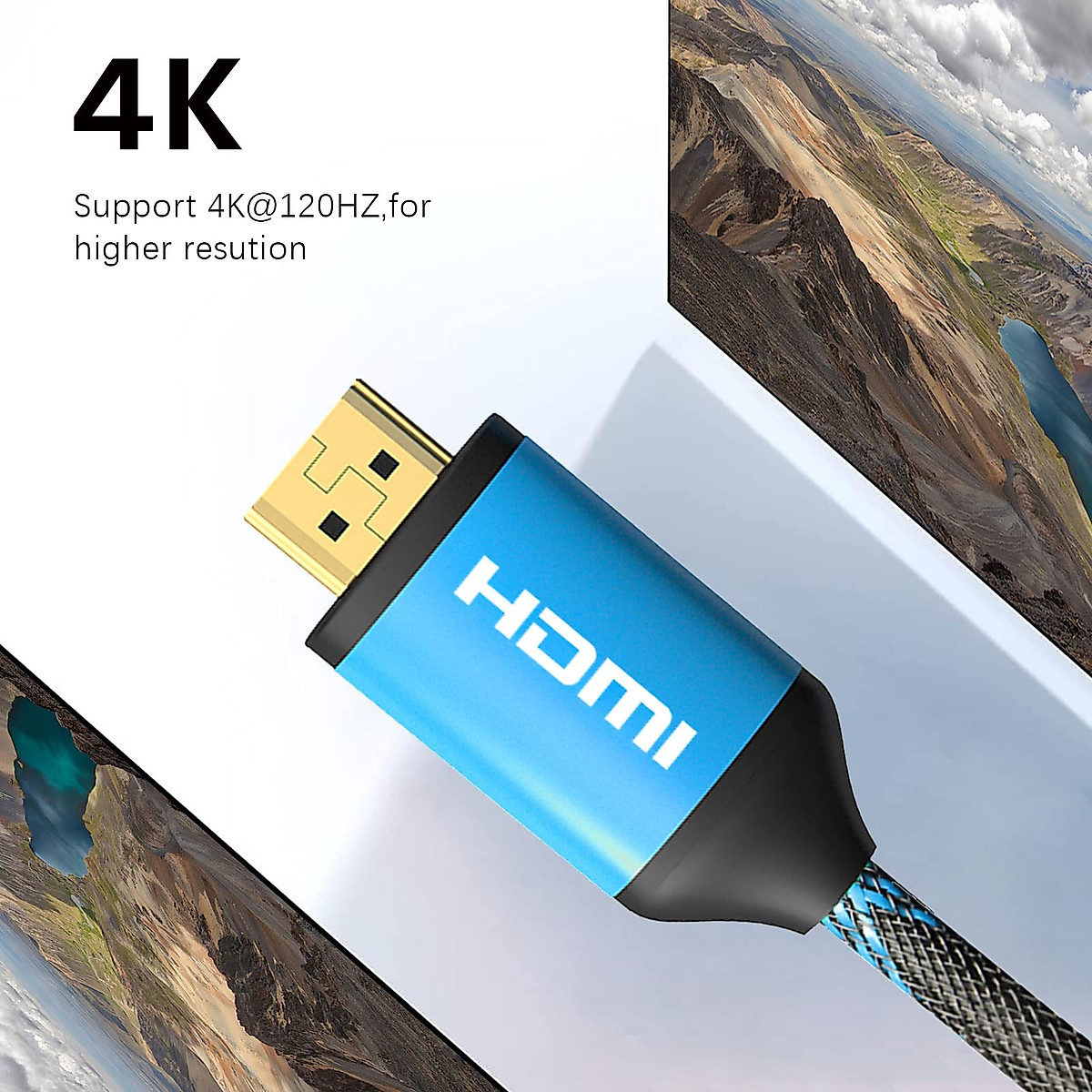 FASTSEVEN 4K HDMI Cable 3ft 2 Pack, High Speed HDMI Cable 2.0, Gold Connectors, 4K @60Hz, UHD, 2160P, 1080P, ARC, HDCP, hdmi to hdmi, for Laptop, Monitor, Projector, PS4, PS5, Xbox, Apple TV & More