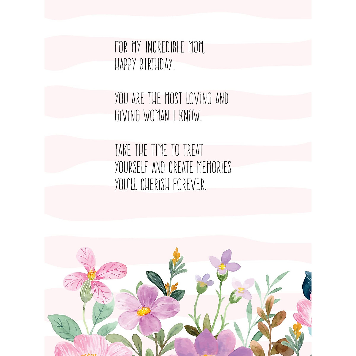 AGAPE LOVE CARDS Happy Birthday Card For Mom - | Made From Real Bamboo | 6" X 4.5" - 1 Pack (Envelope Included) | Laser Cut, Floral Birthday Card for Mom from Daughter or Son.