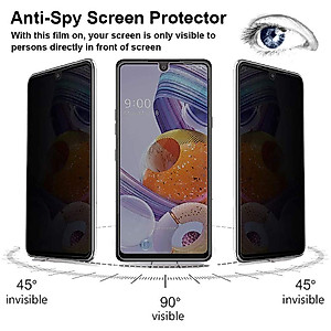 GLBLAUCK [2-Packs] Privacy Screen Protector for LG Stylo 6, Anti-Spy 9H Hardness Tempered Glass Screen Protectors for LG Stylo 6