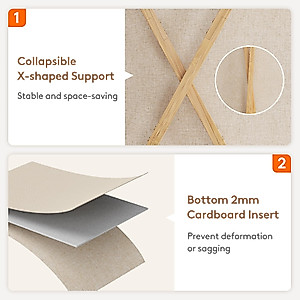 Lifewit 150L Large Laundry Hamper 3 Section, Collapsible Bamboo X-Frame Laundry Basket Sorter, Clothes Hamper with 3 Removable Bags for Laundry Room Bedroom Bathroom, Beige