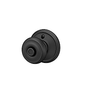 Schlage F40 GEO 622 Georgian Door Knob, Bed & Bath Privacy Lock, Matte Black