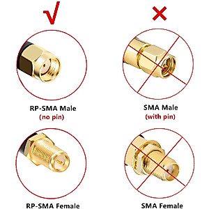 XRDS -RF 50ft RP-SMA Male to RP-SMA Female Coax Cable, RG58 RP-SMA WiFi Antenna Extension Coax Cable for WiFi LAN Router Wireless Network Card Adapter