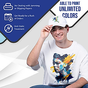 Imago Ink DTF Transfer Film 30 Sheets 8.4 x 11.7 Inches - Double Sided Matte Finish A4 PET Heat Transfer Paper for T Shirts and Clothing - Upgraded Premium Direct to Film for All Fabrics