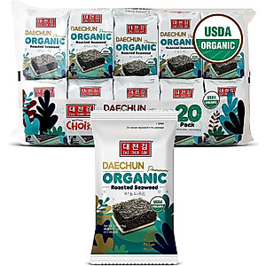 Organic DAECHUN(Choi's1) Seaweed Snacks, 20 Pack, Original, Product of Korea Premium Great