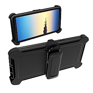 Galaxy Note 8 Case, ToughBox® [Armor Series] [Shockproof] [Black] for Samsung Galaxy Note 8 Case [Comes with Holster & Belt Clip] [Fits OtterBox Defender Series Belt Clip]