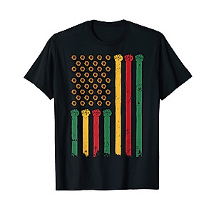 June 19, 1865 US Flag Fisting Hands and Flowers T-Shirt