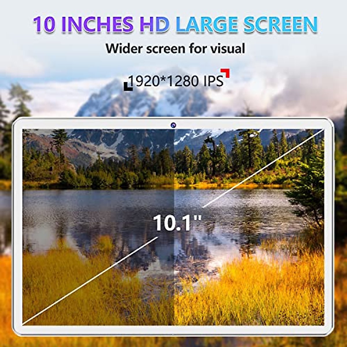 𝟮𝟬𝟮𝟯 𝗟𝐚𝐭𝐞𝐬𝐭 Tablet 10.1" Octa-Core Android 11 Tablet, 64GB Storage Tablet with Keyboard, Stylus, Dual 13MP+5MP Camera, WiFi, Bluetooth, GPS, 512GB Expand Support, IPS Full HD Display(Sliver)