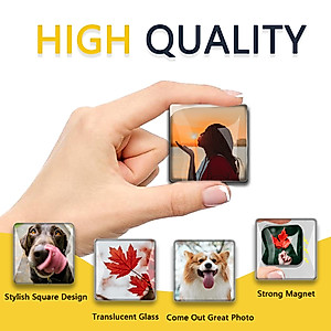 1PCS 40MM Square Picture Magnets Photo Custom Fridge Magnet Personalized Refrigerator Magnets for Whiteboard Decorative Funny Magnets for Kitchen Office