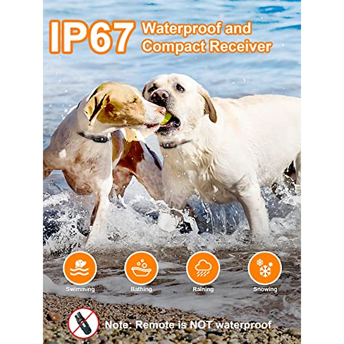 Bousnic Dog Shock Collar 2 Dogs (5-120Lbs) - 3300 ft Waterproof Training Collar for Dogs Large Medium Small with Rechargeable Remote, Beep (1-8) Vibration (1-16) and Humane Shock (1-99) Modes