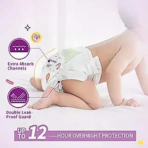HOPE BABY Diapers Size 1(8-14 LBS) Disposable Baby Diapers Newborn Dry, 74 Count Softness & Comfort Fit, Leak-Proof Overnight Protection, Hypoallergenic with Skin