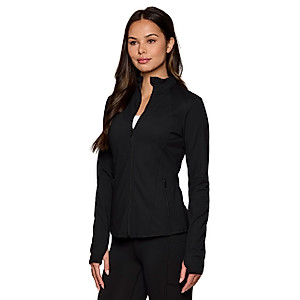 RBX Women's Running Jacket Lightweight Yoga Jacket With Zipper Pockets Seamed Black M
