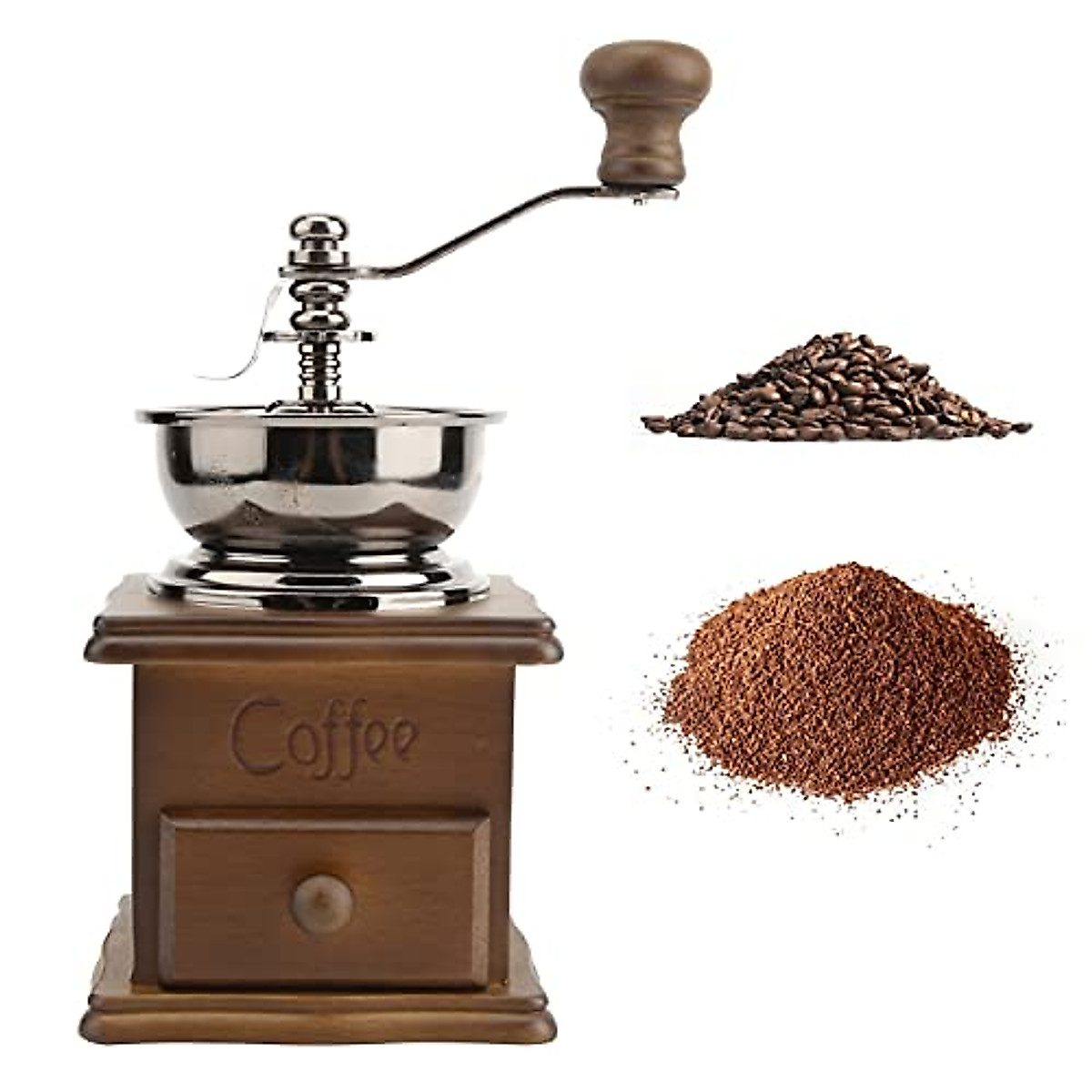 Hand Crank Grinder Steel Core Manual Coffee Bean Grinder Retro style for Home Camping Classic Mini Coffee Mill Hand Crank Coffee Grinder With Wooden handle
