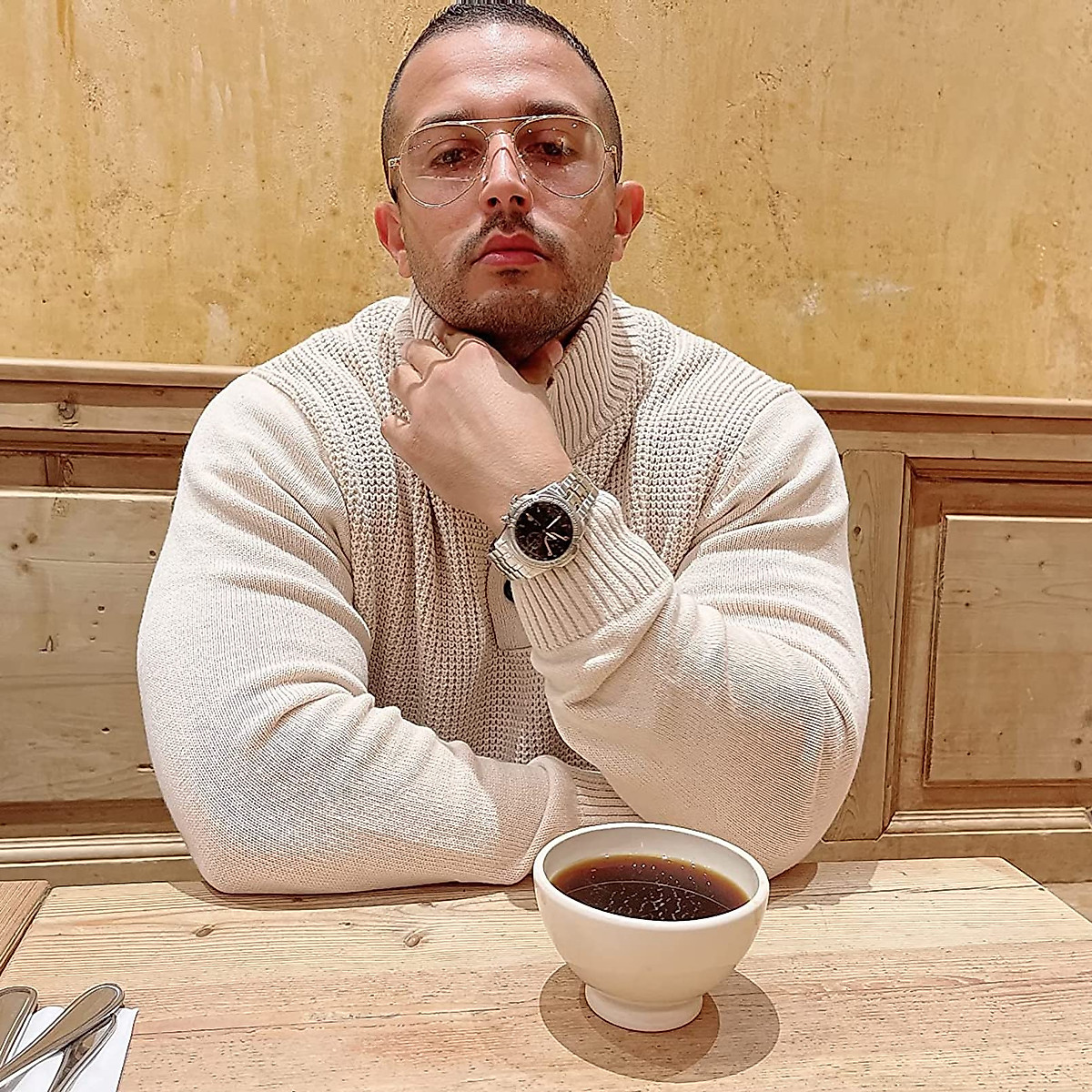 PORADAY Classic Aviator Glasses Clear Lens Metal Frame Eyewear for Men Women (Gold Frame/Clear Lens)