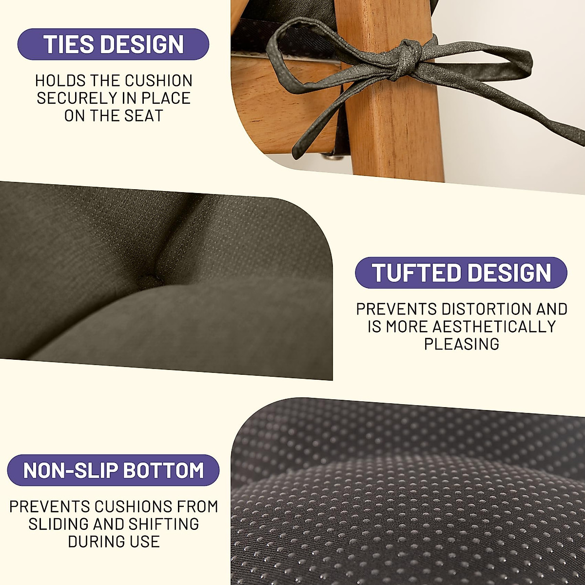 Outdoor Bench Cushion for Indoor/Outdoor Furniture - Thickened Non-Slip Custom Cushions for Piano, Window, Porch Swings, Dining Bench (48x18x4 Inch, Hemp Brown)