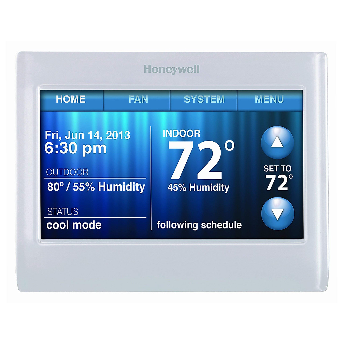 Honeywell TH9320WF5003 WiFi 9000 Color Touchscreen Thermostat, Works with Alexa, Needs 'C' Wire (Renewed)