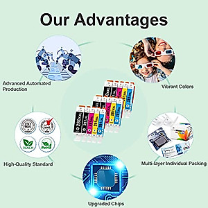 MS DEER Compatible Ink Cartridges 280 and 281 Replacement for Canon PGI-280XXL CLI-281XXL 280 XXL 281 XXL for Canon Pixma TR7520 TR8520 TS6120 TS6220 TS8120 TS8220 TS9120 TS9520 TS702 (15 Combo Pack)