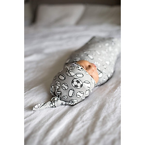 Large Premium Knit Baby Swaddle Receiving Blanket "Champ" by Copper Pearl