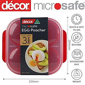 Decor Microsafe Egg Poacher One Size Red