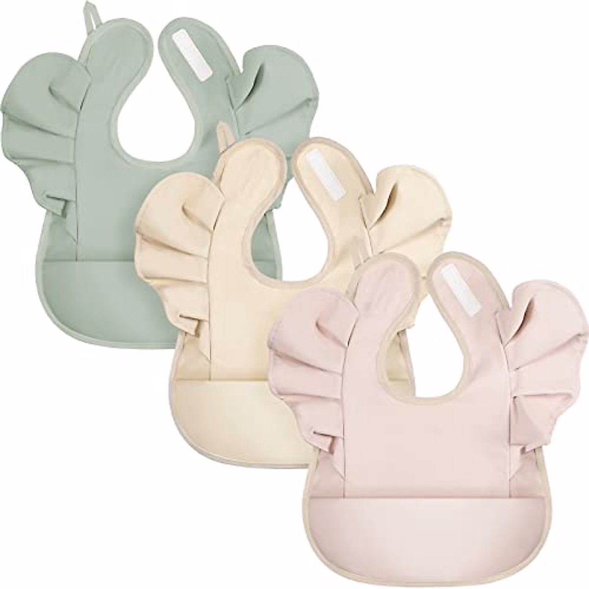 JaGely 3 Pcs Baby Bib for Eating Waterproof Baby Bib Baby Girl Food Bib Washable Toddler Bib Soft Feeding Bib with Food Catcher for Baby Boy or Girl Eating Travel Home Supplies