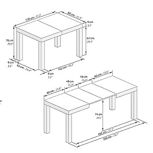 Mobili Fiver, First Extendable Table, Rustic Oak, Made in Italy