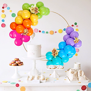 Rainbow Balloons, 50PCS Multicolor Rainbow Balloons Arch in Blue Green Purple Yellow Orange Hot Pink Latex Balloons For Birthday Wedding Baby Shower Engagement DIY Balloons Decoration Party Supplies