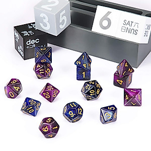 Gejoy 14 Pieces 7-die Dice Set Polyhedral Dice Compatible with Dungeons and Dragons with Black Pouch