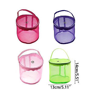 YPBEW Yarn Storage Bag Empty Mesh Bags Portable Knitting Yarn Organizer Basket Crochet Thread Bags Sewing Accessory Crochet Thread Bag, Pink